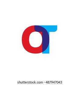 Uppercase Ot Logo Red Blue Overlap Stock Vector (Royalty Free ...