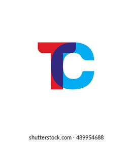 Uppercase Tc Logo Red Blue Overlap Stock Vector (Royalty Free ...