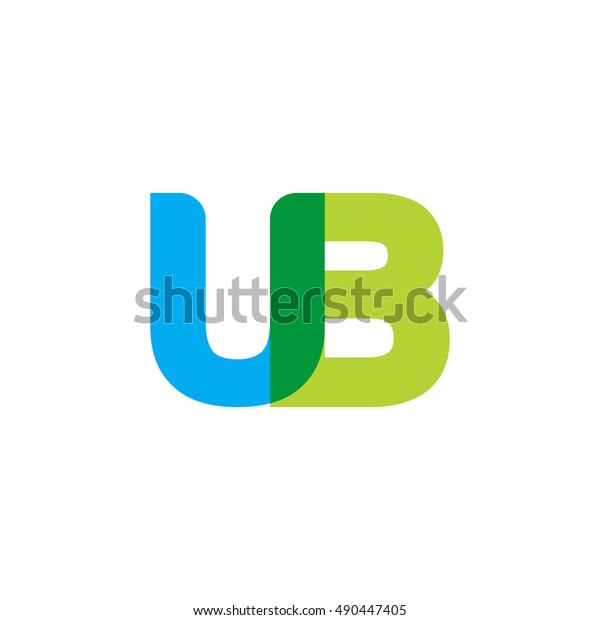 Uppercase Ub Logo Blue Green Overlap Stock Vector (Royalty Free) 490447405