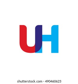 Uppercase Uh Logo Red Blue Overlap Stock Vector (Royalty Free ...
