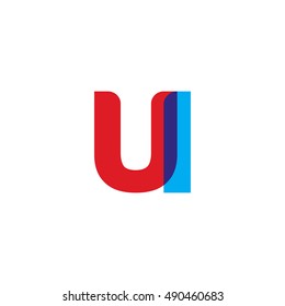 Uppercase Ui Logo Red Blue Overlap Stock Vector (Royalty Free) 490460683
