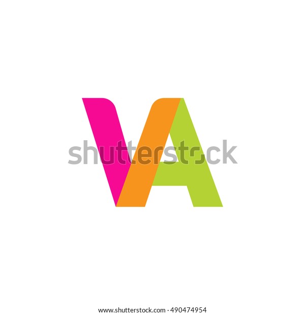 Uppercase Va Logo Pink Green Overlap Stock Vector (Royalty Free ...
