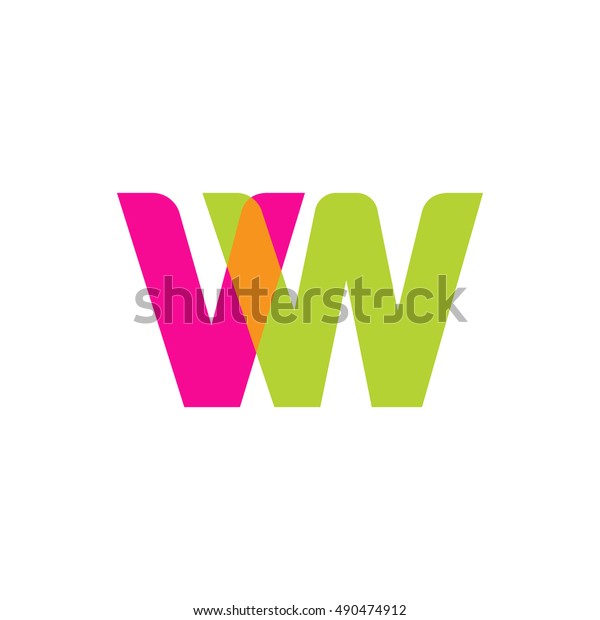 Uppercase Vw Logo Pink Green Overlap Stock Vector (Royalty Free ...