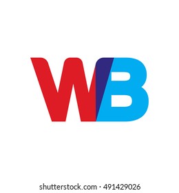 Uppercase Wb Logo Red Blue Overlap Stock Vector (Royalty Free) 491429026