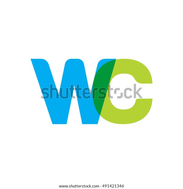 Uppercase Wc Logo Blue Green Overlap Stock Vector (Royalty Free ...