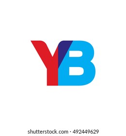 Uppercase Yb Logo Red Blue Overlap Stock Vector (Royalty Free) 492449629