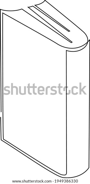 Upright Book One Line Drawing Vector Stock Vector (Royalty Free ...