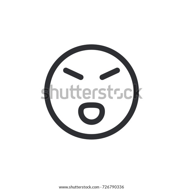 Upset Emoticon Vector Upset Emoticon Outline Stock Vector (Royalty Free ...