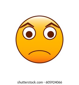 Disapproval Emoticon Emoji Vector Editable Smiley Stock Vector (Royalty ...