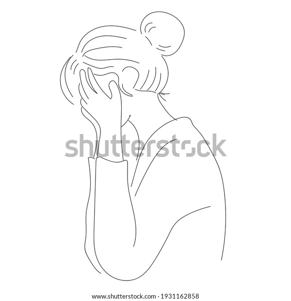Upset Girl Draw Vector Eps Stock Vector (Royalty Free) 1931162858 ...