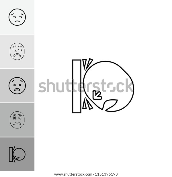 Upset Icon Collection 6 Upset Outline Stock Vector (Royalty Free ...