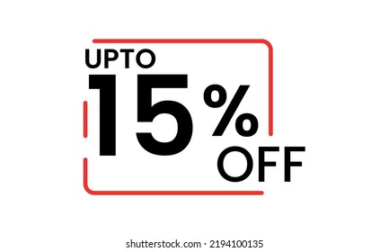 Upto 15 Percent Discount Vector 15 Stock Vector (Royalty Free ...