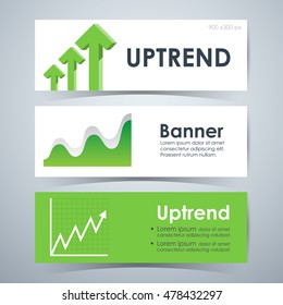 Uptrend Stock Banners Template Layout Vector Stock Vector (Royalty Free ...