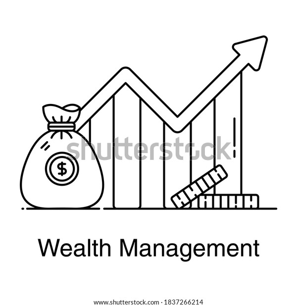 Upward Arrow Graph Money Bag Showing Stock Vector (Royalty Free ...