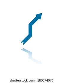 Upward Blue Arrow Turning Diagonal Right Stock Vector (Royalty Free ...