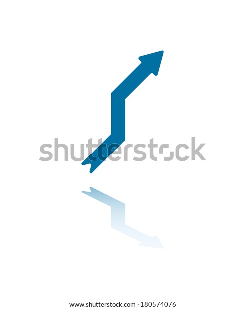Upward Blue Arrow Turning Diagonal Right Stock Vector (Royalty Free ...