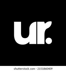 Ur Logo Vector Illustration Black Background Stock Vector (Royalty Free ...
