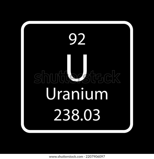Uranium Symbol Chemical Element Periodic Table Stock Vector (Royalty ...