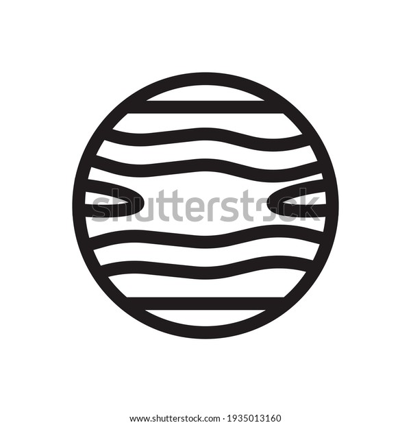 Uranus Outline Thin Line Galaxy Solar Stock Vector (Royalty Free ...