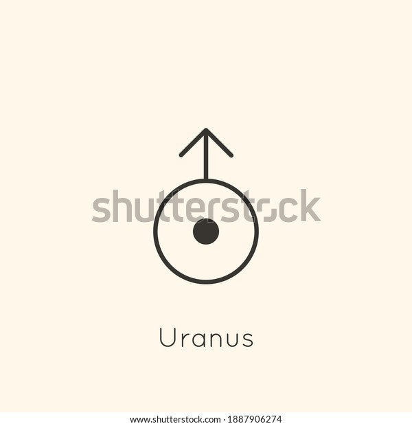 Icono de símbolo planetario de Urano en estilo de moda de línea mínima ...