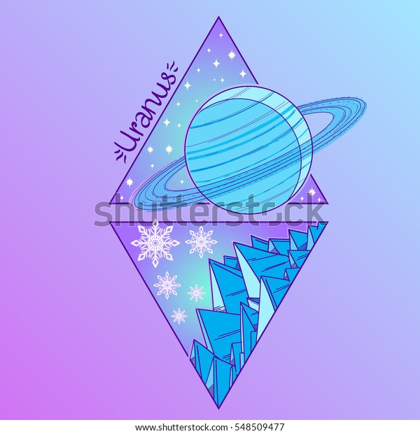 Uranus Planets Stars Solar System Symbols Stock Vector (Royalty Free ...