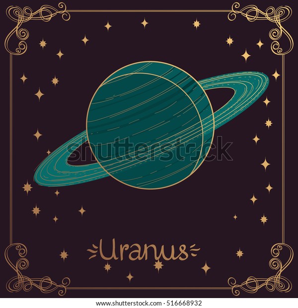 Uranus Stylized Illustration Uranus Hand Drawing Stock Vector (Royalty ...