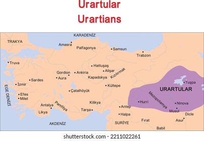 Urartians Map Turkey Urartians Map Stock Vector (Royalty Free ...