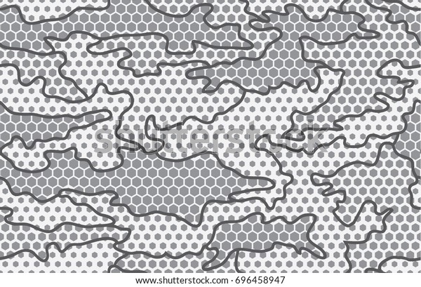 Urban Camouflage Seamless Pattern Hexagon Honeycomb Stock Vector ...