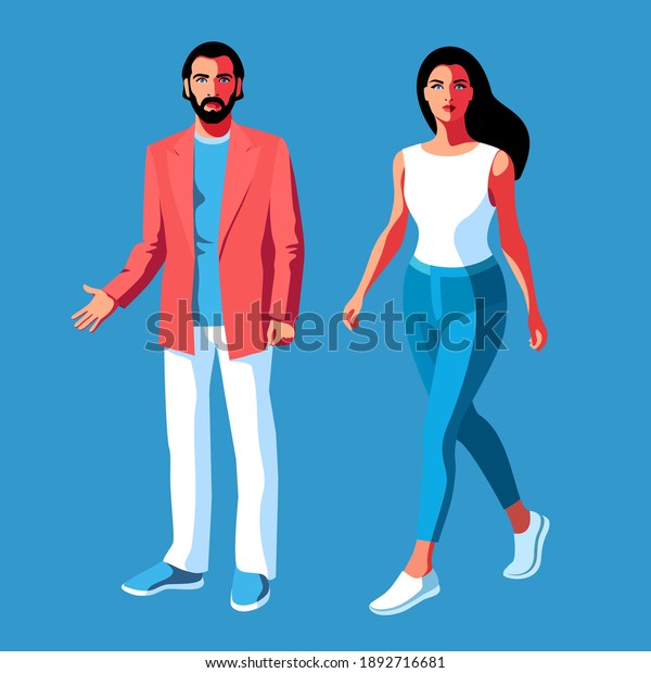 Urban Characters Full Length Full Face Stock Vector (Royalty Free ...