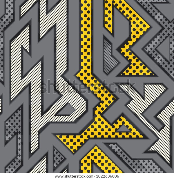 Urban Geometric Seamless Pattern Stock Vector (Royalty Free) 1022636806
