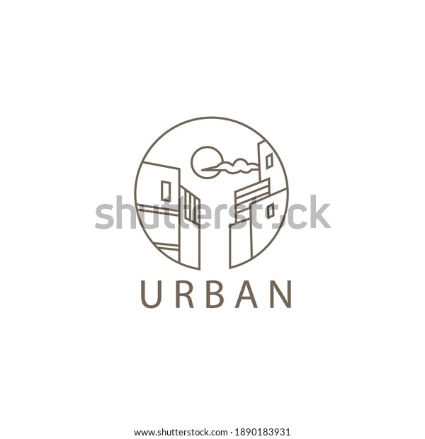 Urban Logo Simple Outline Circle Illustration Stock Vector (Royalty ...