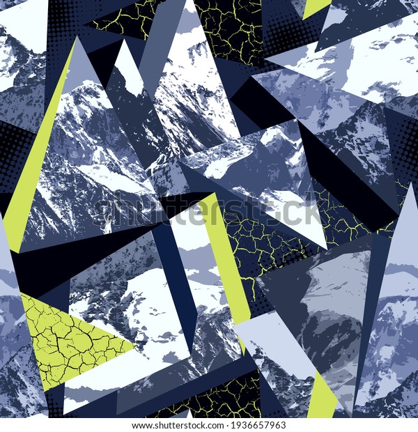 Urban Mountains Camouflage Vector Seamless Pattern Stock Vector ...