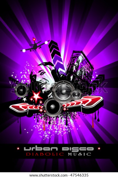 Urban Techno Music Event Background Crazy Stock Vector (Royalty Free ...