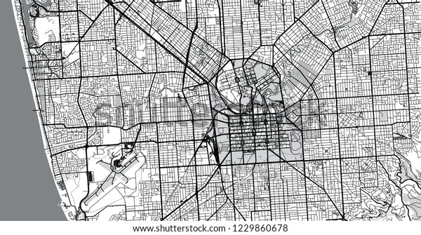 Urban Vector City Map Adelaide Australia Stock Vector (Royalty Free ...