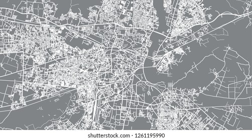 Urban Vector City Map Agra India Stock Vector (Royalty Free) 1261195990 ...