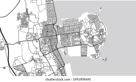Mapa urbano vectorial de Al Qatif,: vector de stock (libre de regalías ...