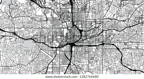 Urban Vector City Map Atlanta Georgia: vector de stock (libre de ...