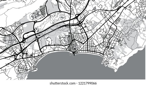 Urban Vector City Map Benidorm Spain Stock Vector (Royalty Free ...