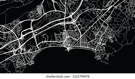 Urban Vector City Map Benidorm Spain Stock Vector (Royalty Free ...