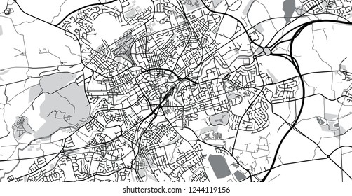 Urban Vector City Map Blackburn England Stock Vector (Royalty Free ...