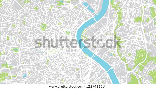 Urban Vector City Map Bordeaux France Stock Vector (Royalty Free ...