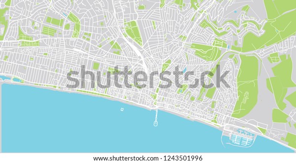 Urban Vector City Map Brighton England Stock Vector (Royalty Free ...