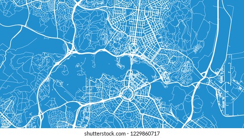 Urban Vector City Map Canberra Australia: vector de stock (libre de ...