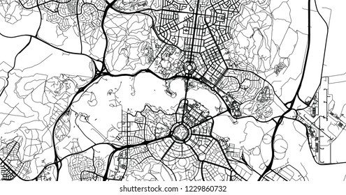 Urban Vector City Map Canberra Australia Stock Vector (Royalty Free ...