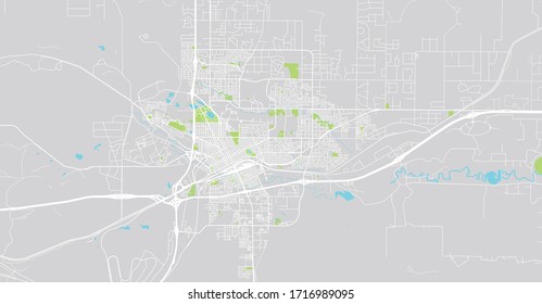Urban Vector City Map Cheyenne Usa Stock Vector (Royalty Free ...