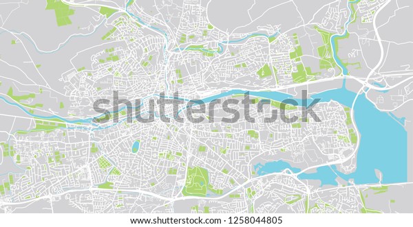 Urban Vector City Map Cork Ireland Stock Vector (Royalty Free ...