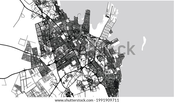 Urban Vector City Map Dammam Saudi Stock Vector (Royalty Free ...