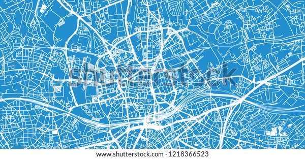 Urban Vector City Map Essen Germany Stock Vector (Royalty Free) 1218366523