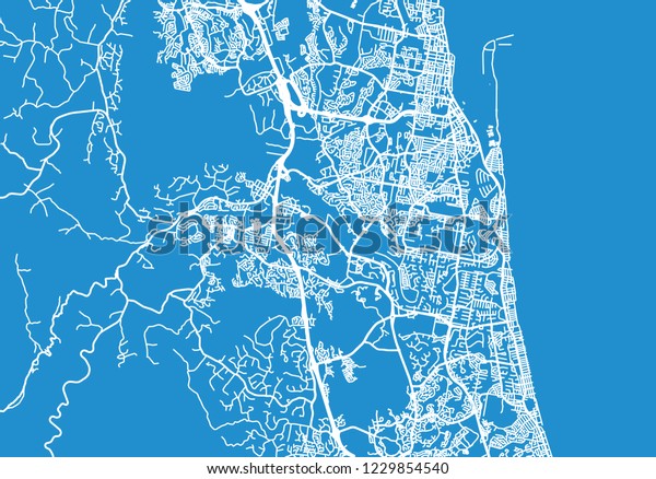 Urban Vector City Map Gold Coast: vector de stock (libre de regalías ...