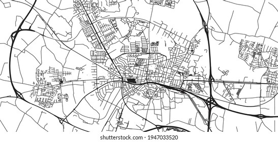 Urban Vector City Map Herning Denmark Stock Vector (Royalty Free ...
